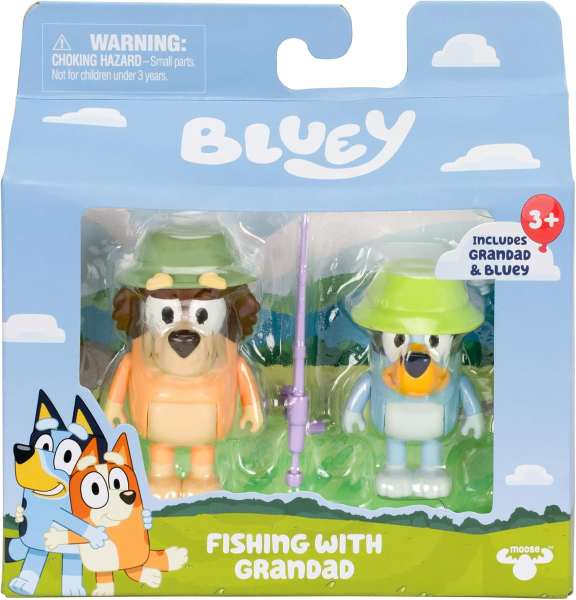 Bluey Figure 2 Pack - Fishing with Grandad – Monkey Fish Toys