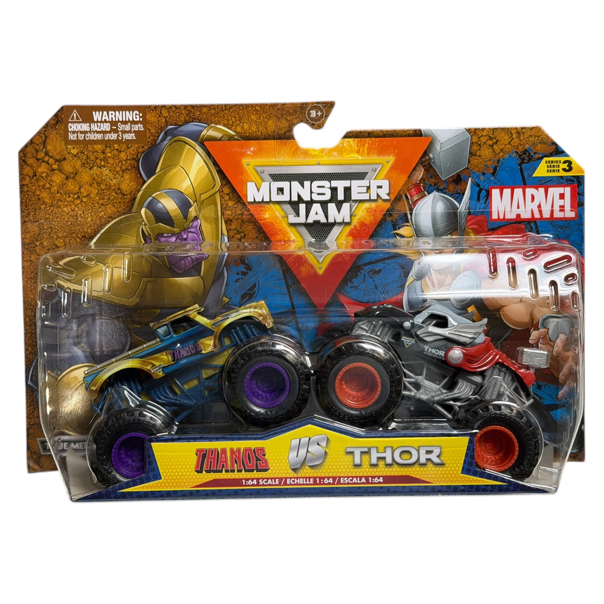 Monster Jam Marvel Thanos vs. Thor – Monkey Fish Toys