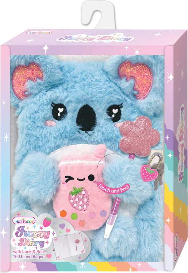 Fuzzy Diary with Lock and Keys, Koala – Monkey Fish Toys